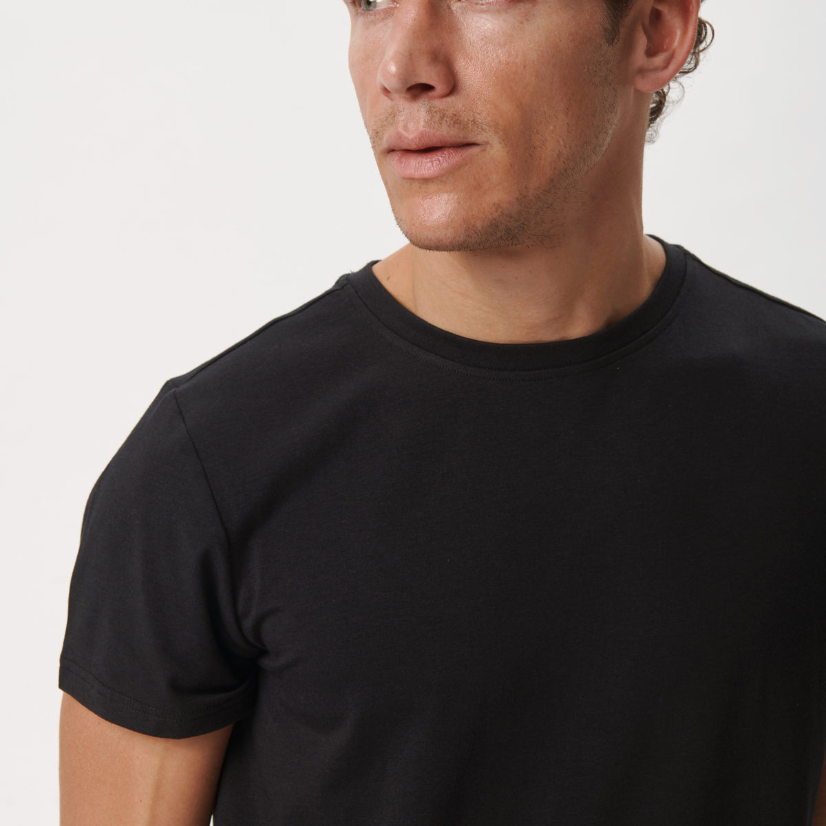 Svart bambu t-shirt med crew neck för män – Copenhagen Bamboo